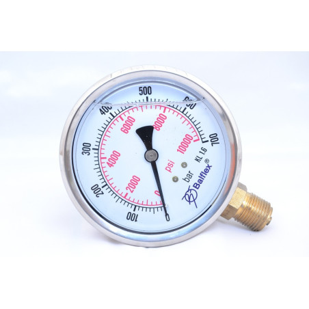 Comprar manómetro 0 -700 BAR, esfera de 100 mm y conexión 1/2" GAS (BSP)