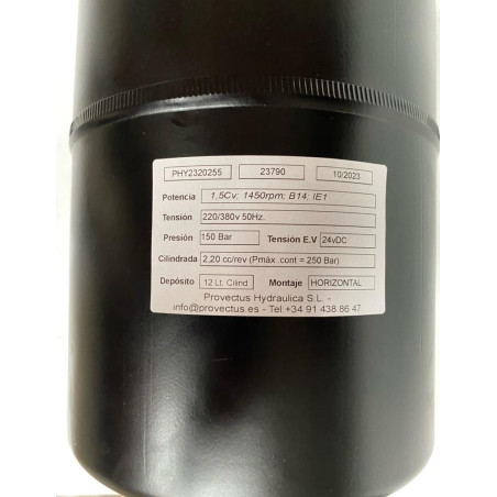 Minicentral hidráulica 1.5 Cv, 220/380 VAC 50hz 186 bar